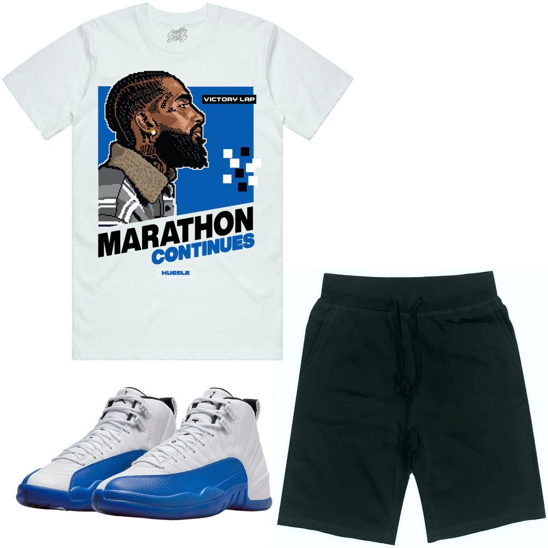 Blueberry 12s Sneaker Outfit Jordan Match Shirt and Shorts Victory - Etsy