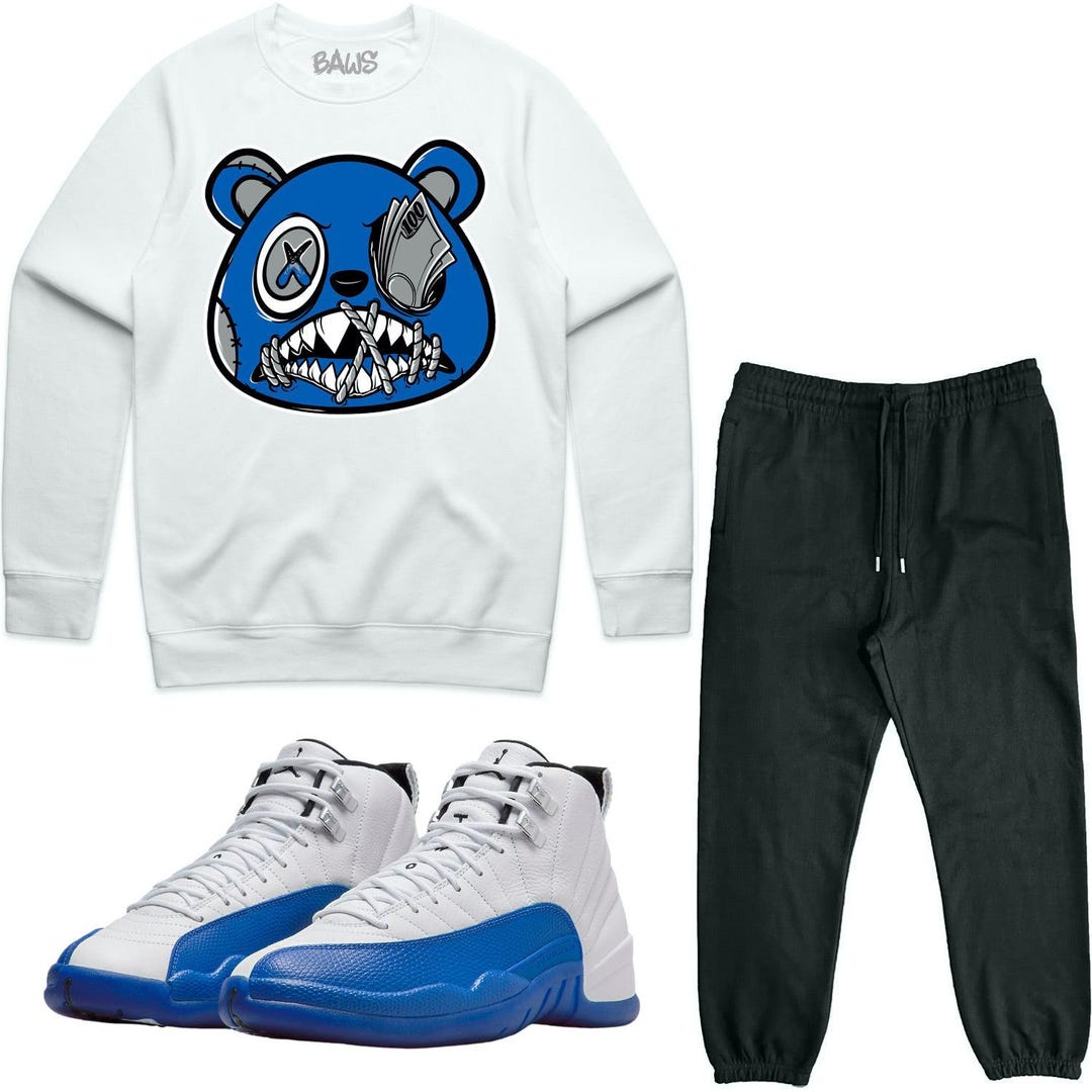 Blueberry 12s Sneaker Outfit Sweater & Jogger Sweat Suit Money Talks ...