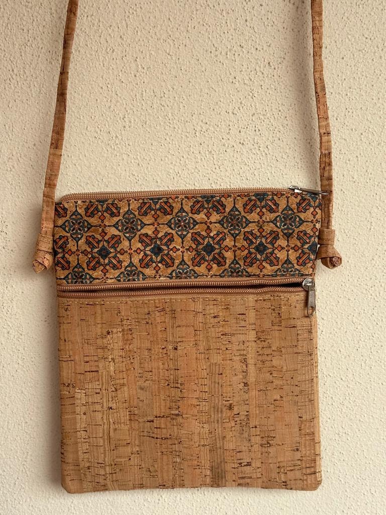 Cork Crossbody Purse, Vegan, Blue Tile, Eco Friendly, Portuguese Travel ...