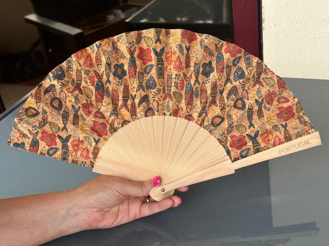 Cork Hand Fan, Portuguese, Travel, Vegan Ecofriendly, Gift Ideas ...