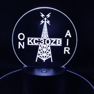 Ham Radio Callsign LED Sign Custom, Amateur Radio Call Sign Illuminated ...