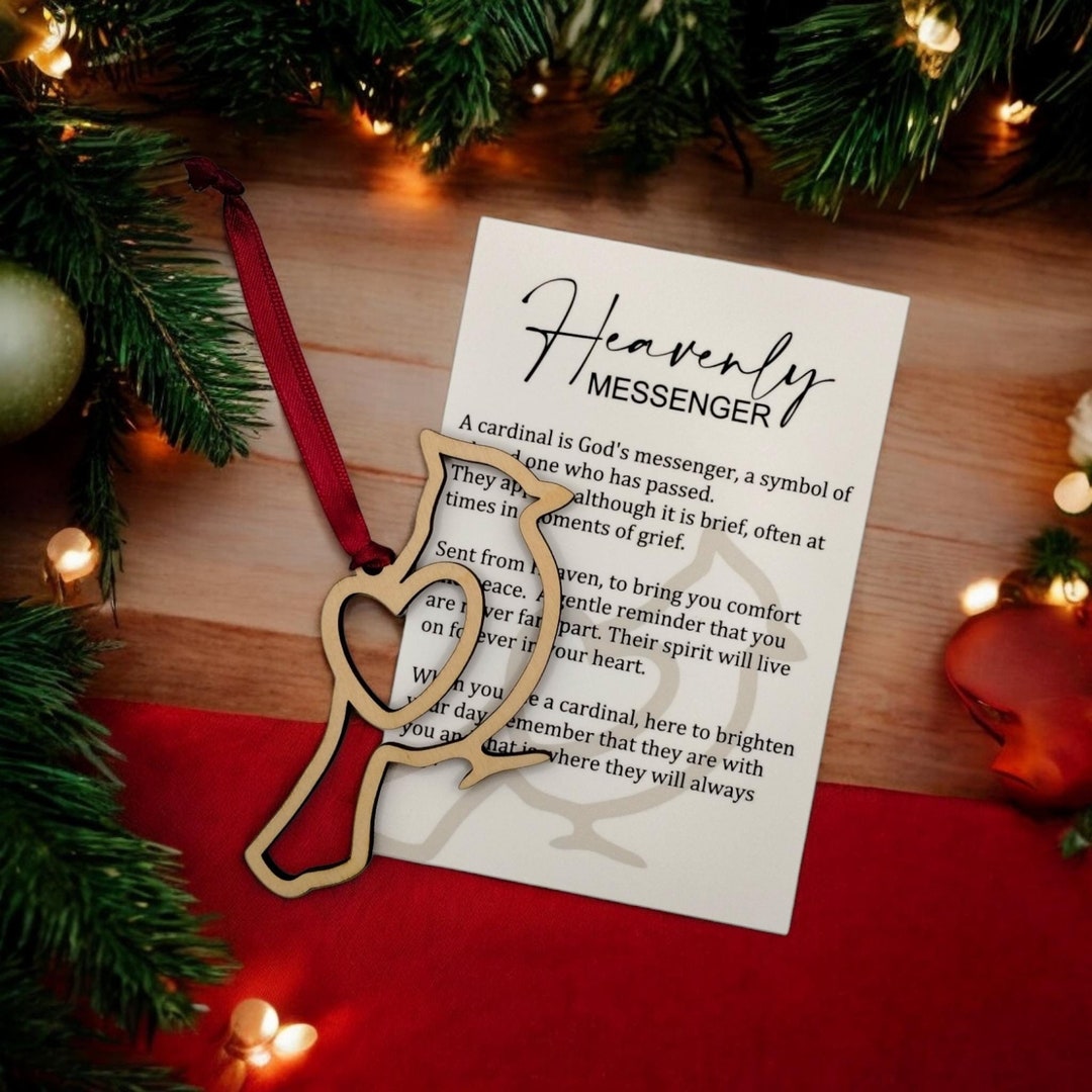 Cardinal Heavenly Messenger Ornament, in Memory Ornament, Memorial Car ...