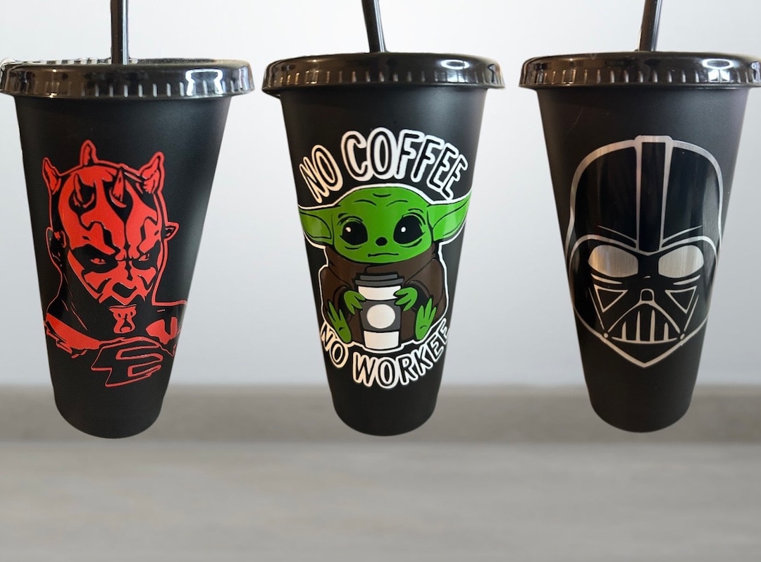 May the 4th Star Wars Cups, Darth Vader, Darth Maul, Grogu the ...