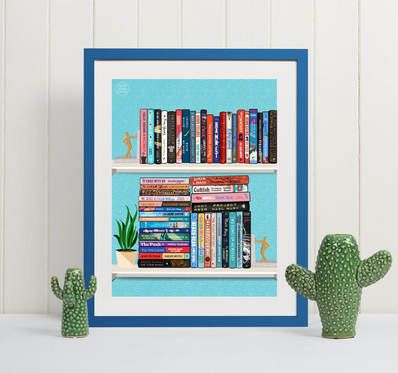 Bookshelf Dreams Art Print, Booktok Book Spines, Bookish Wall Art, Book ...