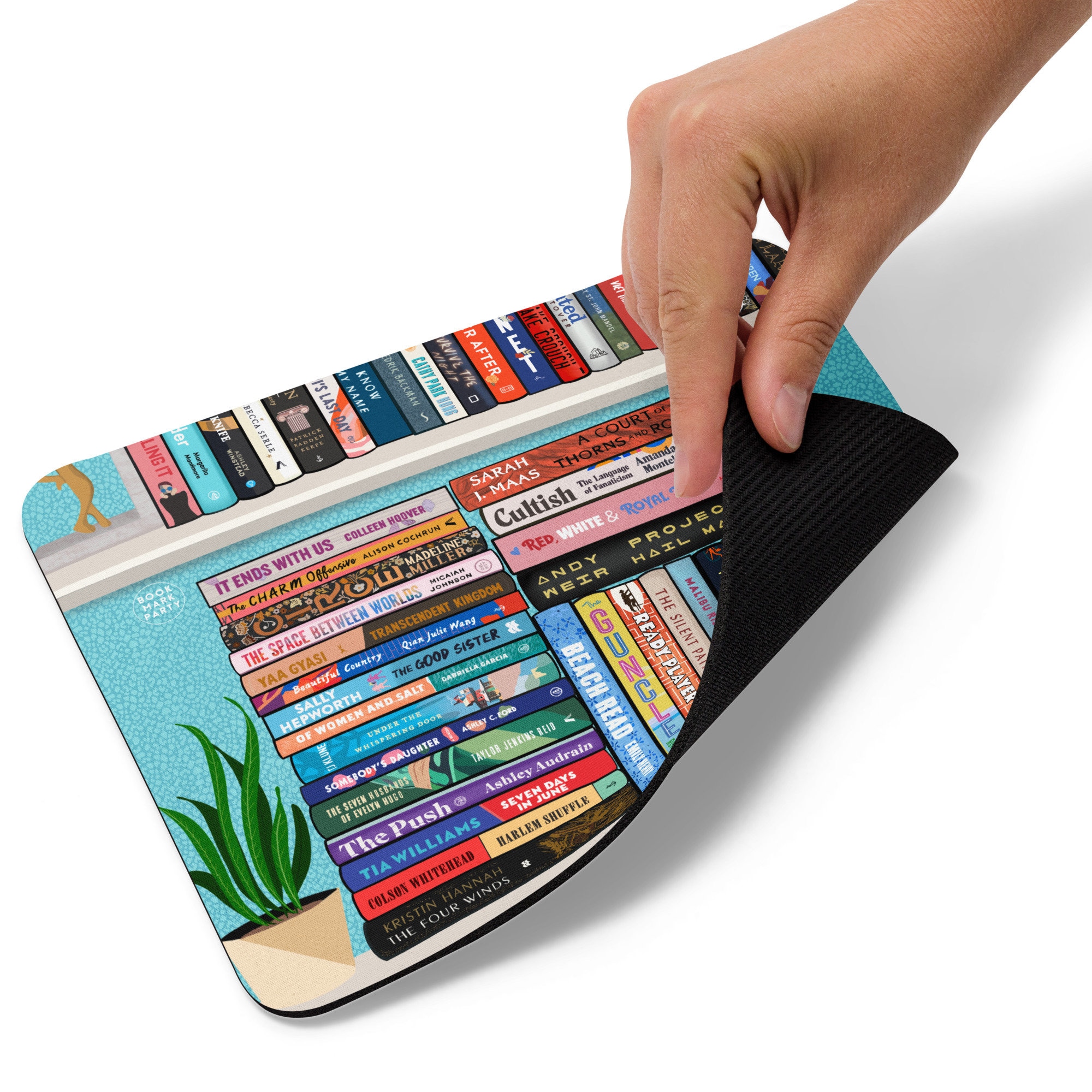 Booktok Bookshelf Mouse Pad, Hand-drawn Book Spines - Etsy