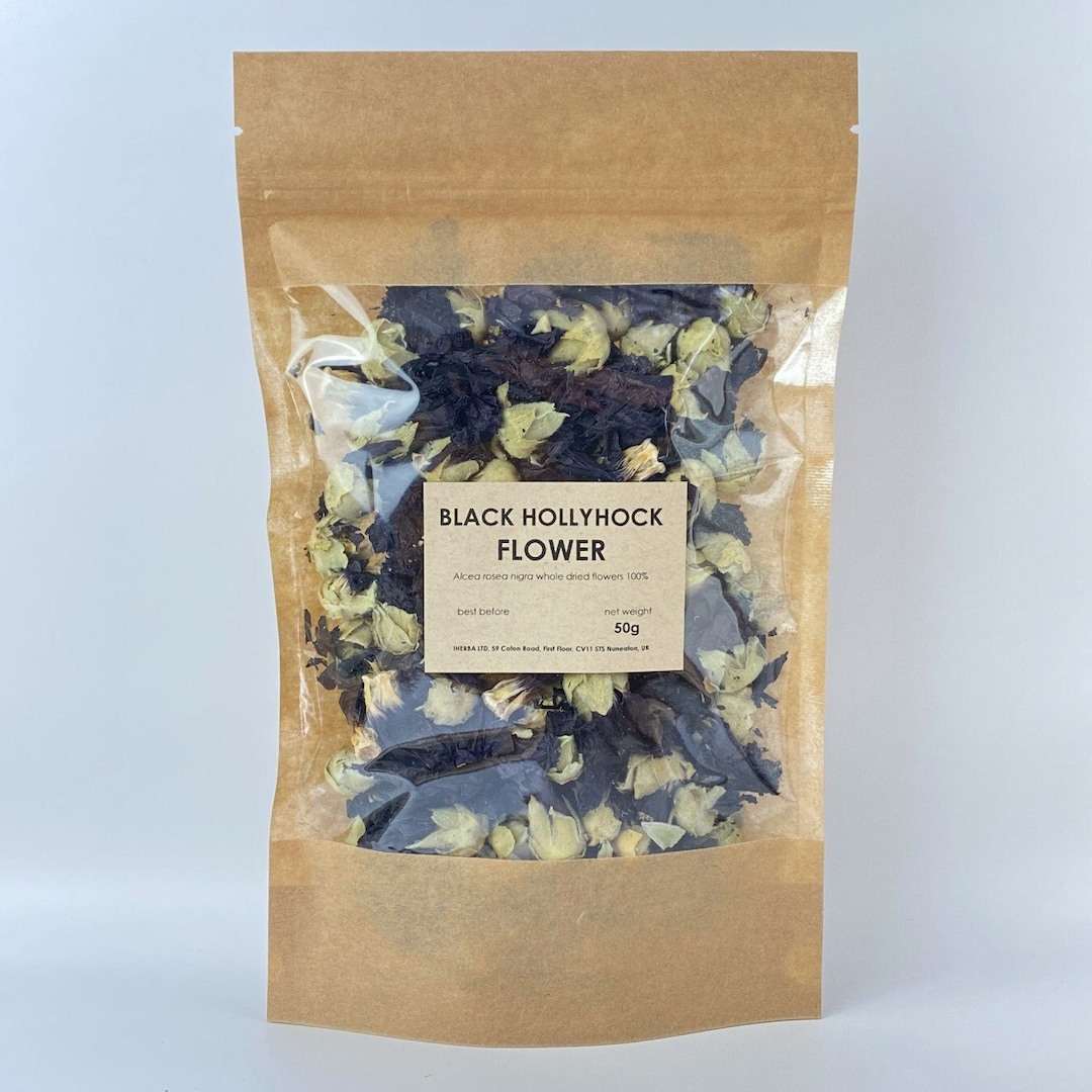 Black Hollyhock Flower | Alcea Rosea Nigra | Black Mallow Tea Infusion ...