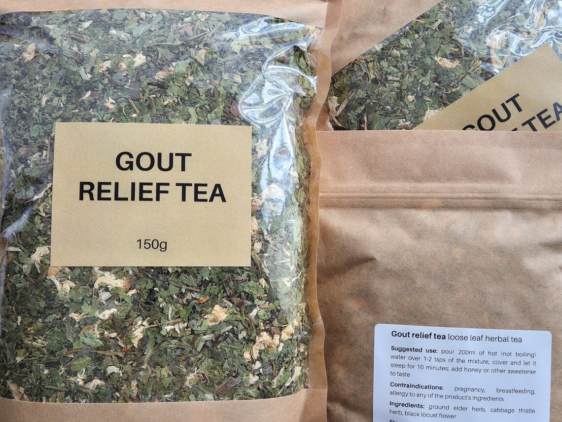 Gout Relief Tea | Handcrafted Herbal Blend | Ground Elder, Cabbage ...
