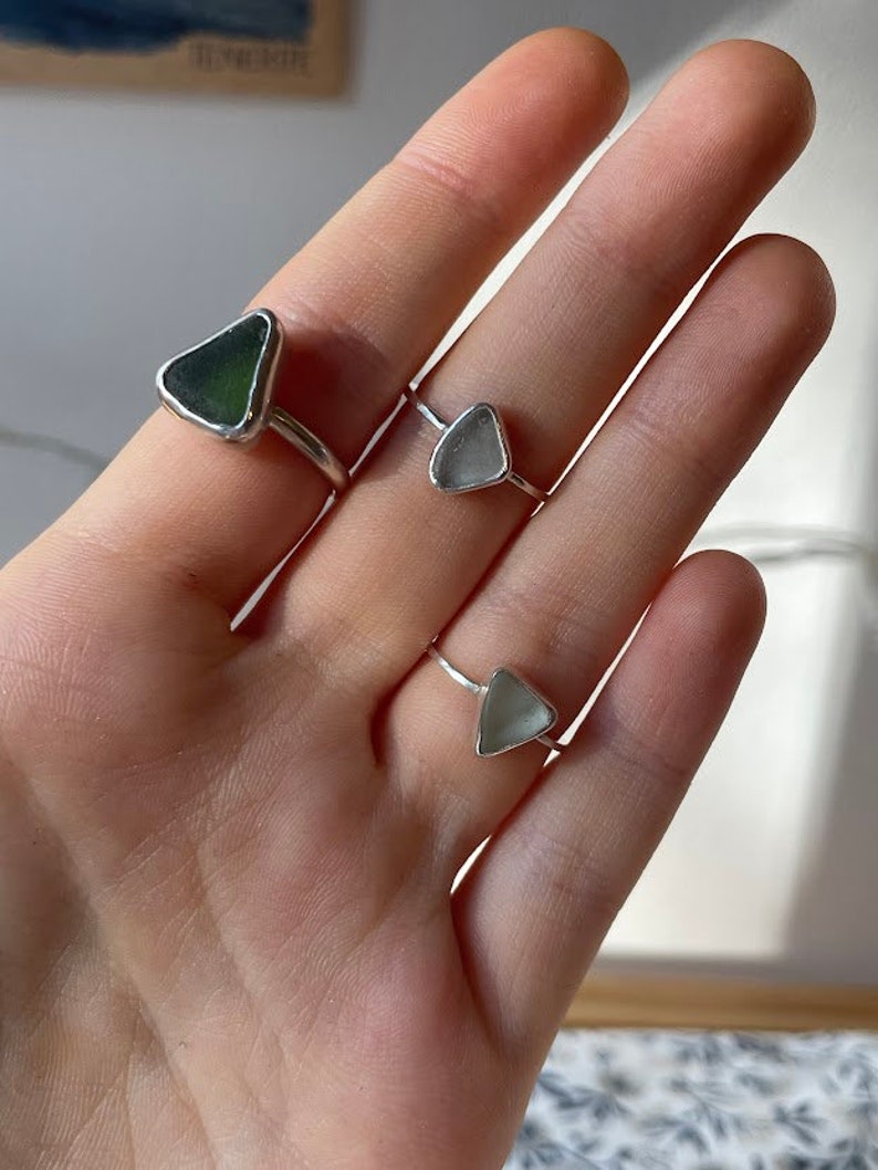Custom Sea Glass Rings / Choose Your Own Sterling Silver Sea Glass Ring ...