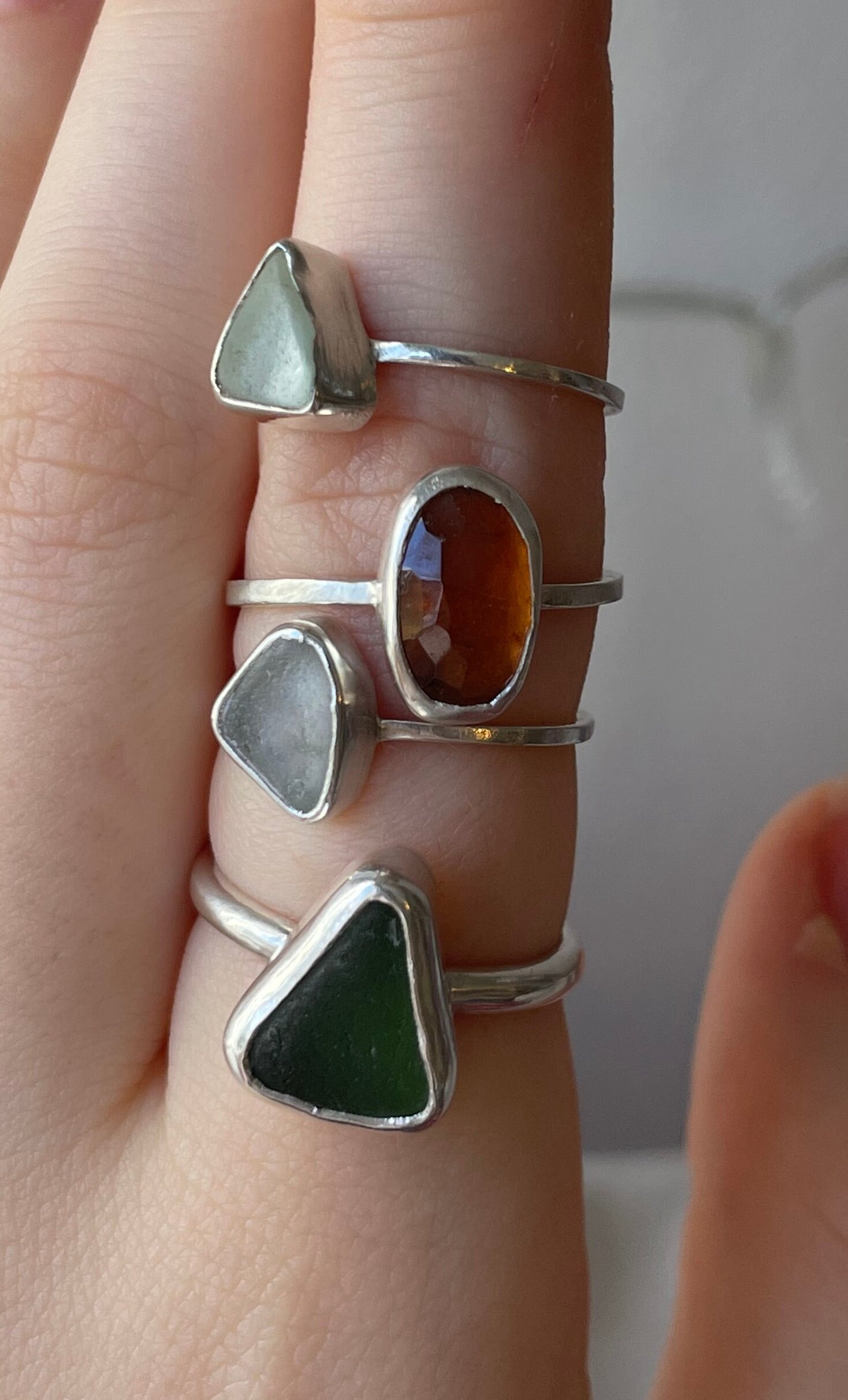 Custom Sea Glass Rings / Choose Your Own Sterling Silver Sea Glass Ring ...