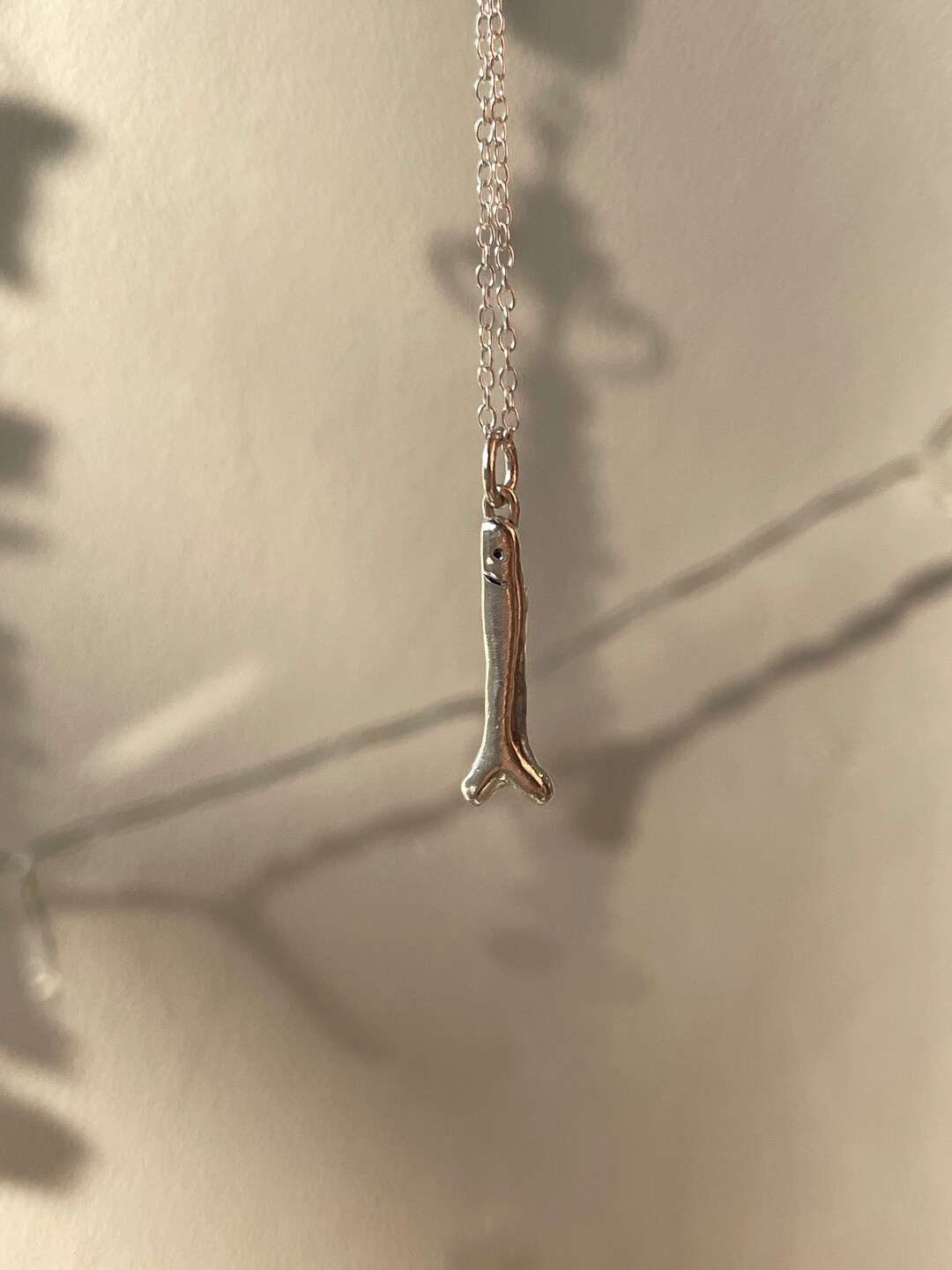 Handmade Sterling Silver Fish Necklace , 18 Necklace, One of a Kind ...