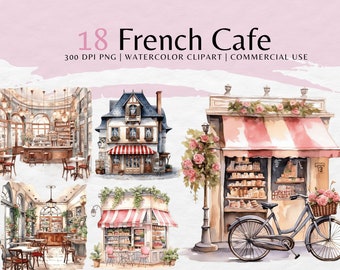 Watercolor Paris Clipart Set of 20 Files With Instant Download - Etsy