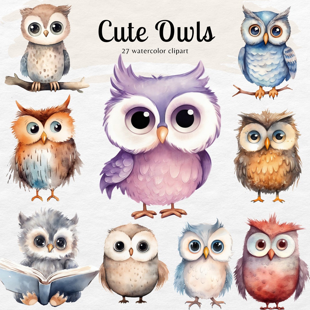 Owl Png Clipart Watercolor Bundle | Digital Download | Commercial Use ...