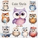 Owl Png Clipart Watercolor Bundle Digital Download Commercial Use, Cute ...