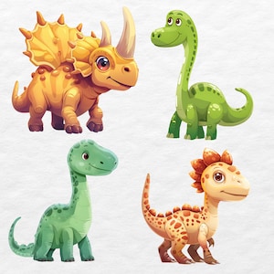 Cute Dinosaur Clipart Watercolor | Boho, Baby, Dino Png| Commercial Use ...