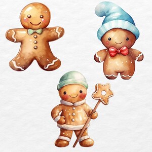 Gingerbread Man Cookie Clipart Bundle Png, Christmas Clipart, Digital ...