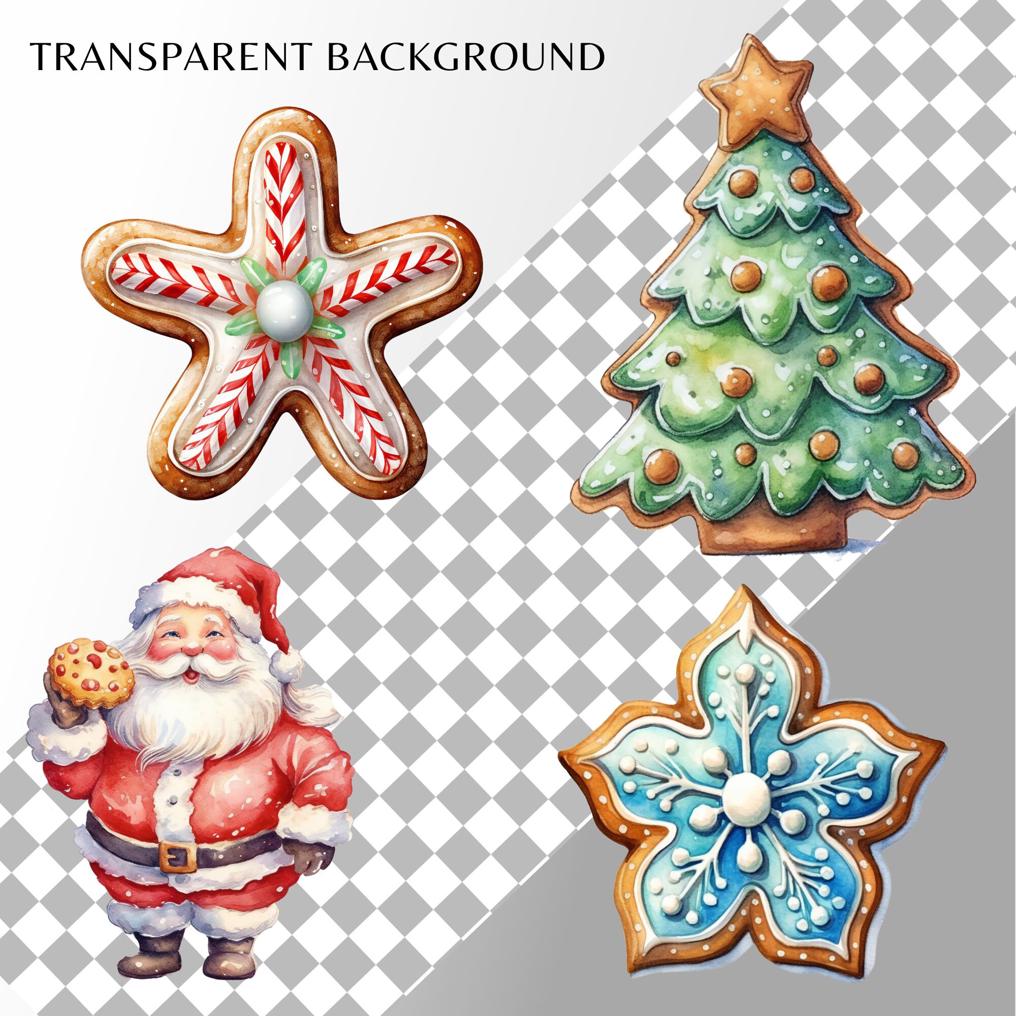 Christmas Cookies Clipart Bundle Png Christmas Clipart - Etsy