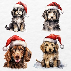 Christmas Dogs Clipart Bundle Png, Cozy Christmas Clipart, Digital ...