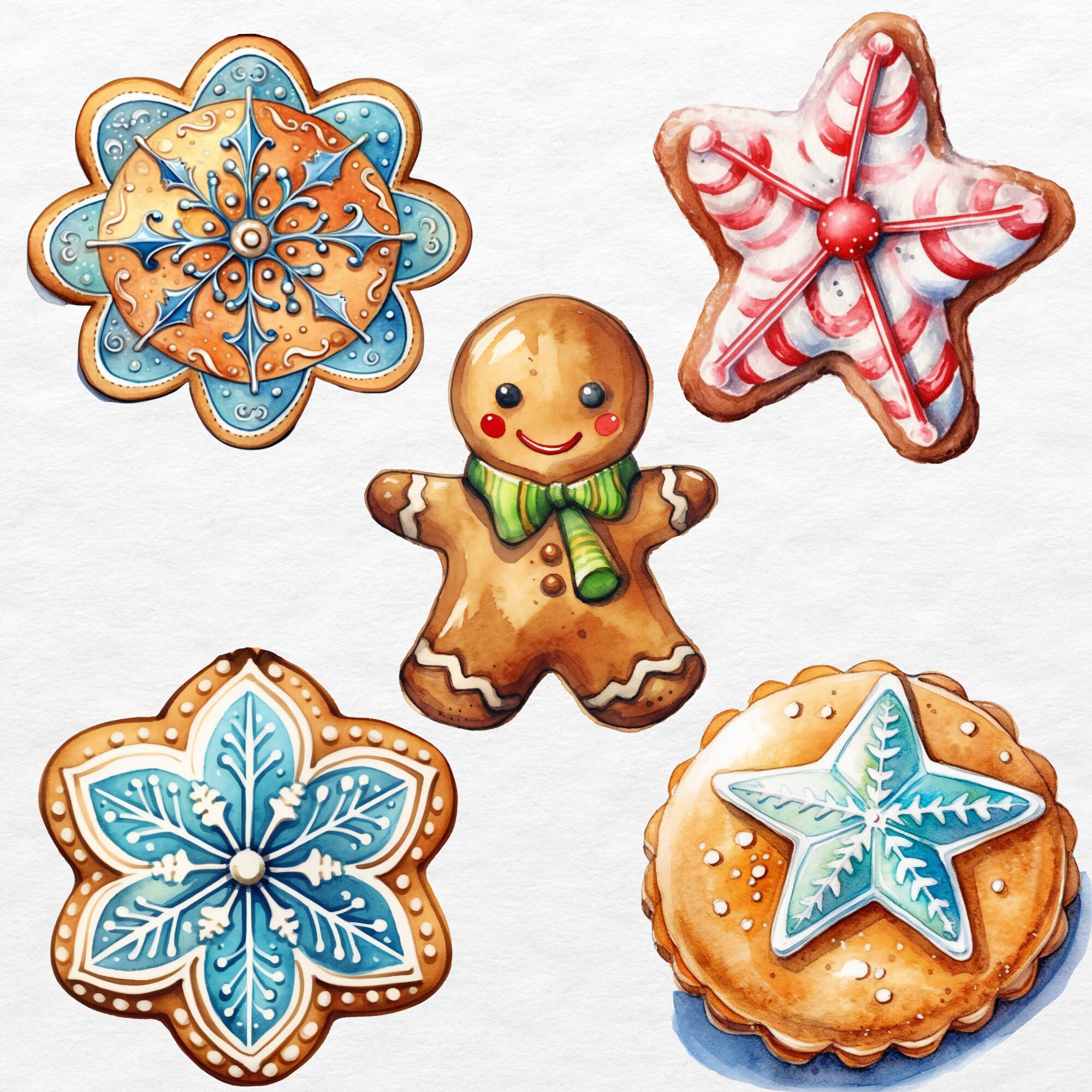 Christmas Cookies Clipart Bundle Png Christmas Clipart - Etsy