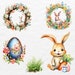 Cute Easter Bunny Clipart Pastel Watercolor Spring Bunnies Digital ...