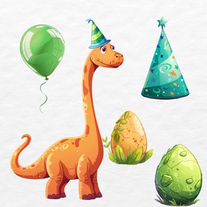 Cute Dinosaur Birthday Clipart Watercolor | Boho, Baby, Dino Png ...