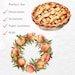 Peach Watercolor Clipart Bundle: Fruit Tree, Wreath, PNG (commercial ...