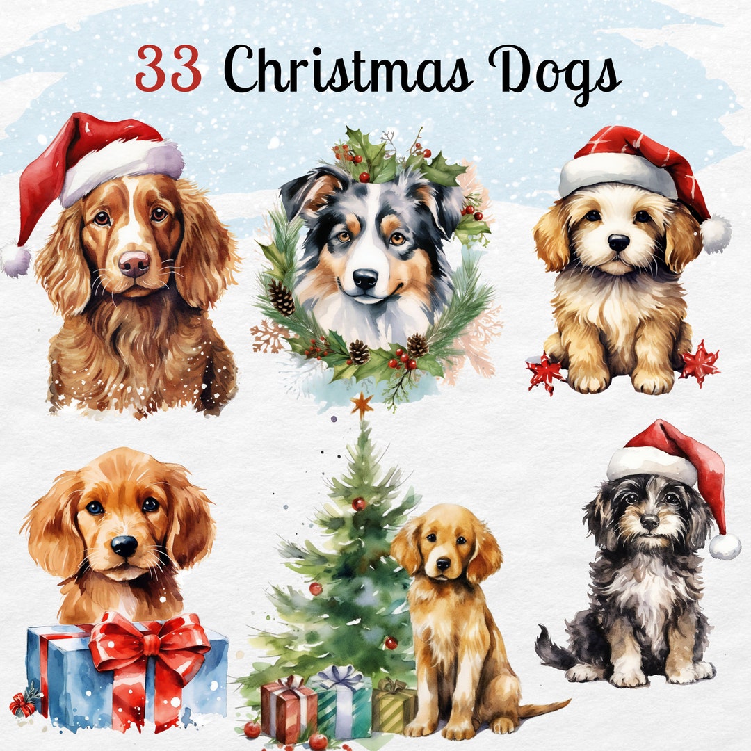 Christmas Dogs Clipart Bundle Png, Cozy Christmas Clipart, Digital ...