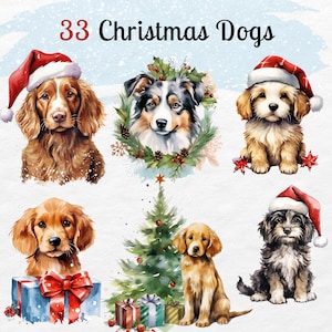 Christmas Dogs Clipart Bundle Png, Cozy Christmas Clipart, Digital ...