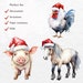Country Christmas Clipart Bundle Png, Cozy Christmas Farm Clipart ...