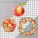 Peach Watercolor Clipart Bundle: Fruit Tree, Wreath, PNG (commercial ...