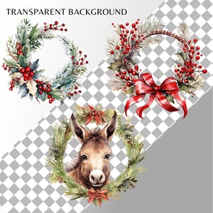 Country Christmas Clipart Bundle Png, Cozy Christmas Farm Clipart ...