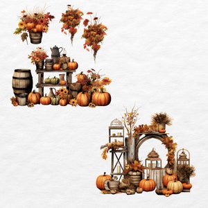 Rustic Fall 3D Clipart |leaves and Trees, Watercolor Png | Rustic Cabin ...