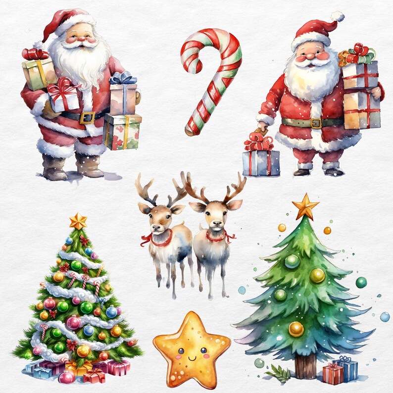 Cute Christmas Clipart Bundle Png, Cozy Christmas Clipart, Digital ...