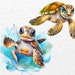Sea Turtles Watercolor Clip Art Bundle Sea Animals Clipart Png Sea Life ...