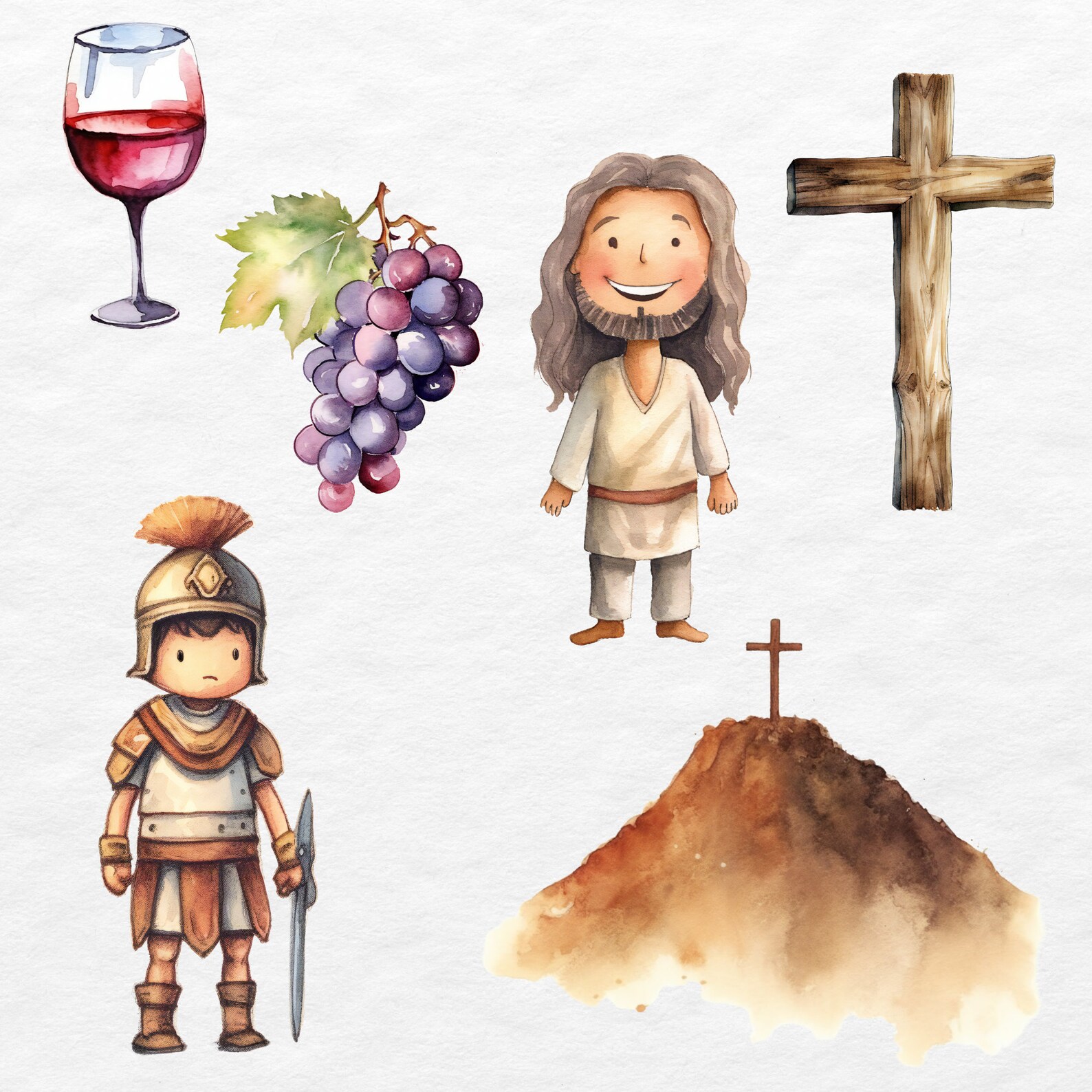 Christian Easter Clipart, Jesus Png Easter Watercolor Digital Download ...
