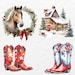 Country Christmas Clipart Bundle Png, Cozy Christmas Farm Clipart ...