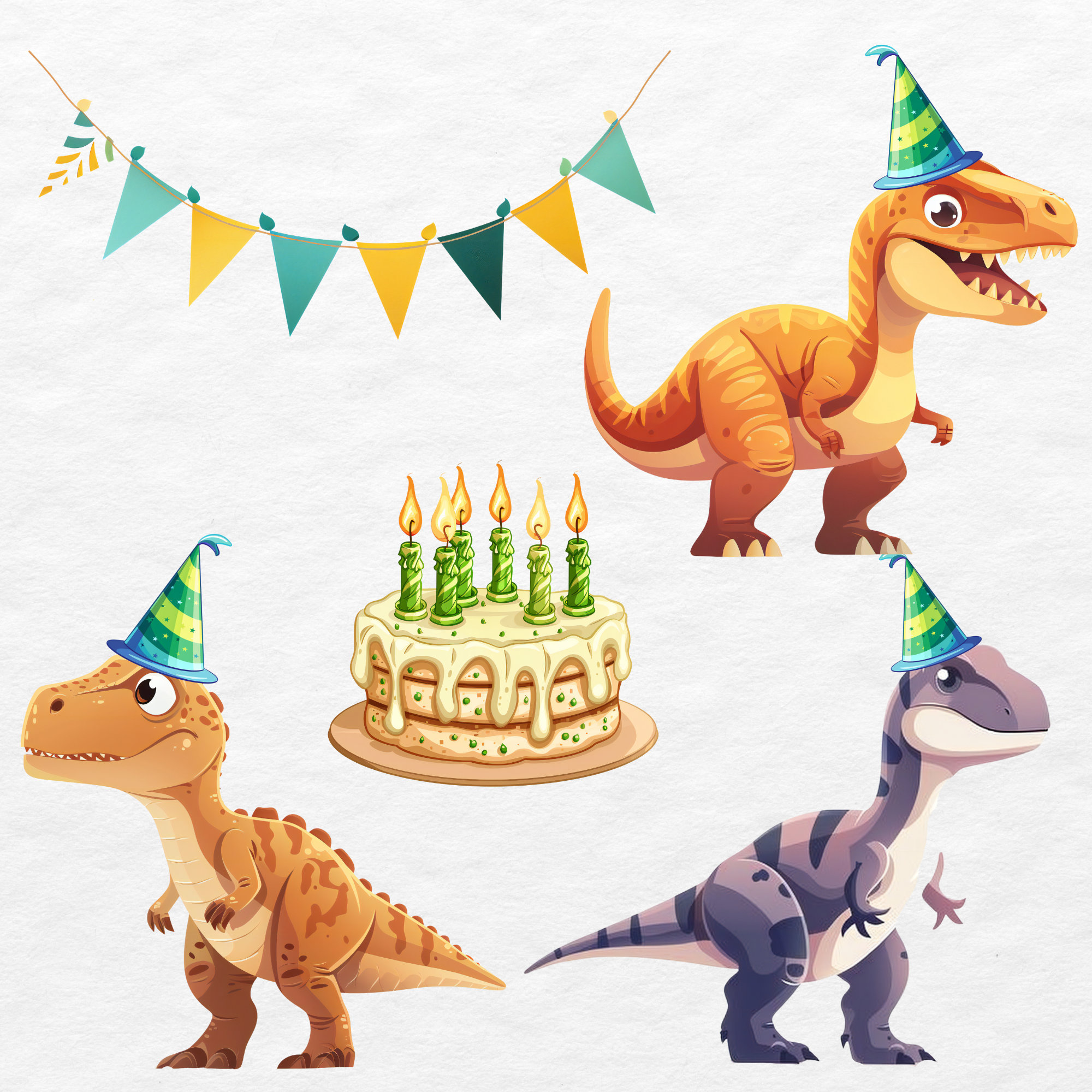 Watercolor Dinosaur Birthday Clipart: Dino Eggs, Baby Shower (PNG ...