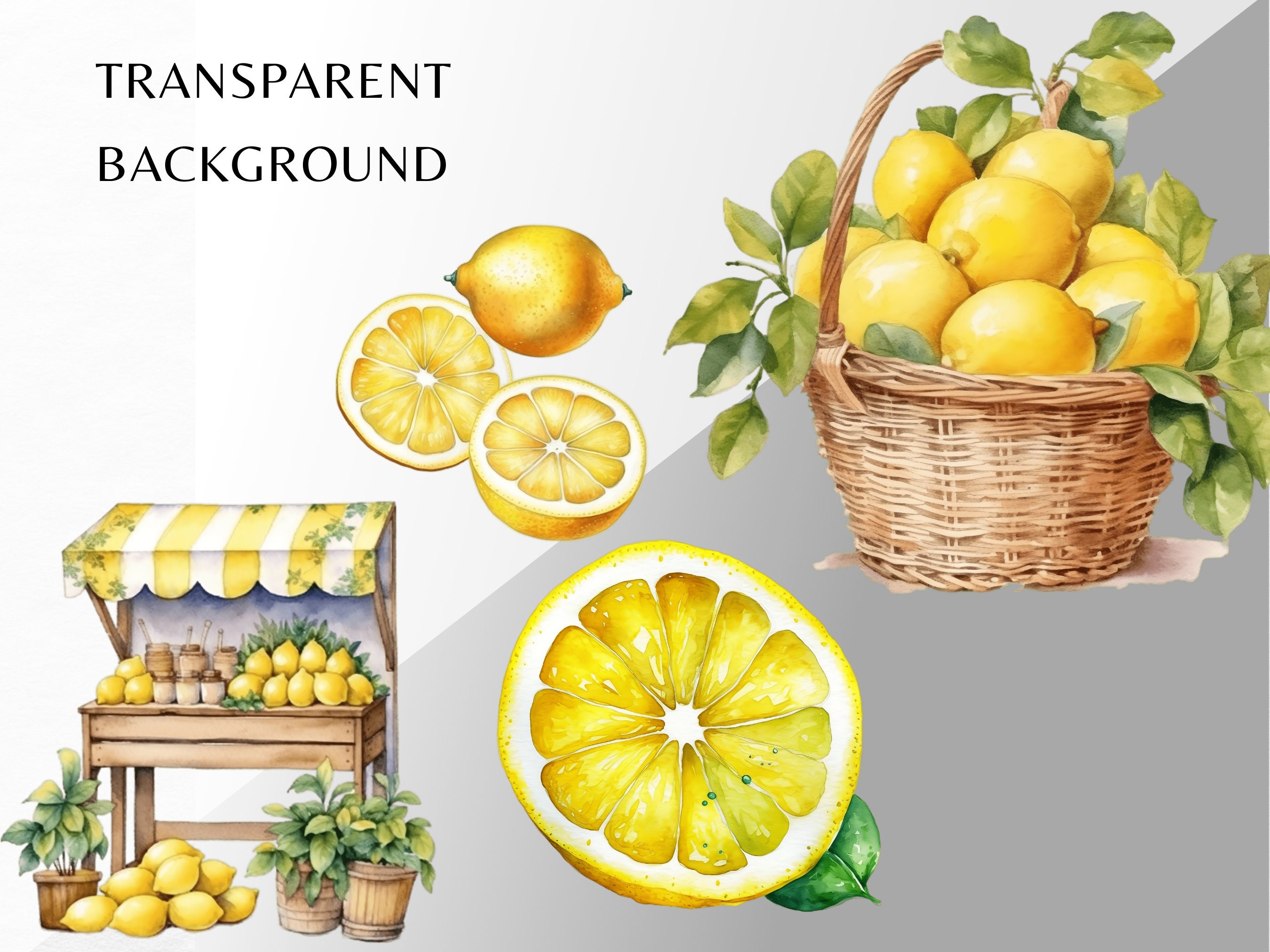 Lemon Watercolor Clipart Bundle: 30 PNG Images (commercial Use) - Etsy ...