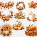 Watercolor Pumpkin Clipart: Fall Leaves PNG Bundle (digital Download ...