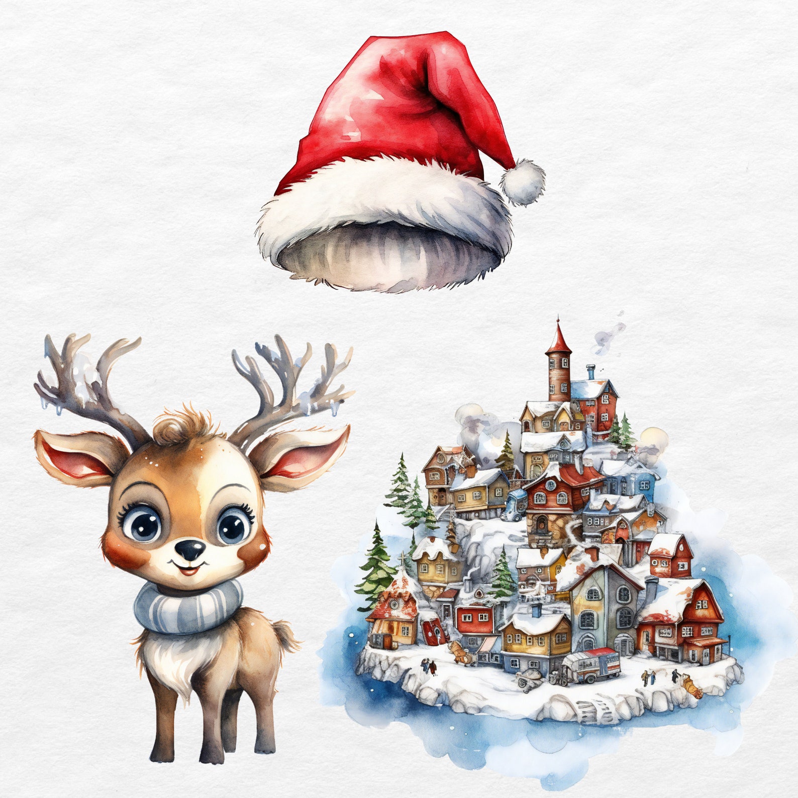Cute Christmas Clipart Bundle Png, Cozy Christmas Clipart, Digital ...