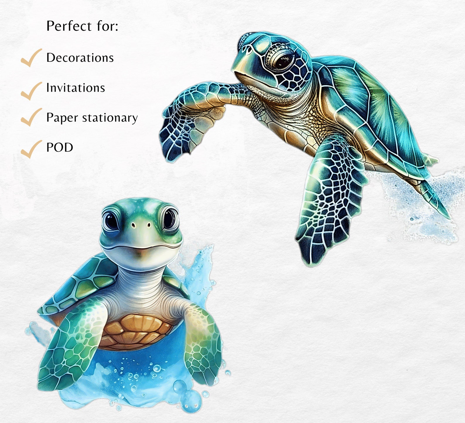Sea Turtles Watercolor Clip Art Bundle Sea Animals Clipart - Etsy