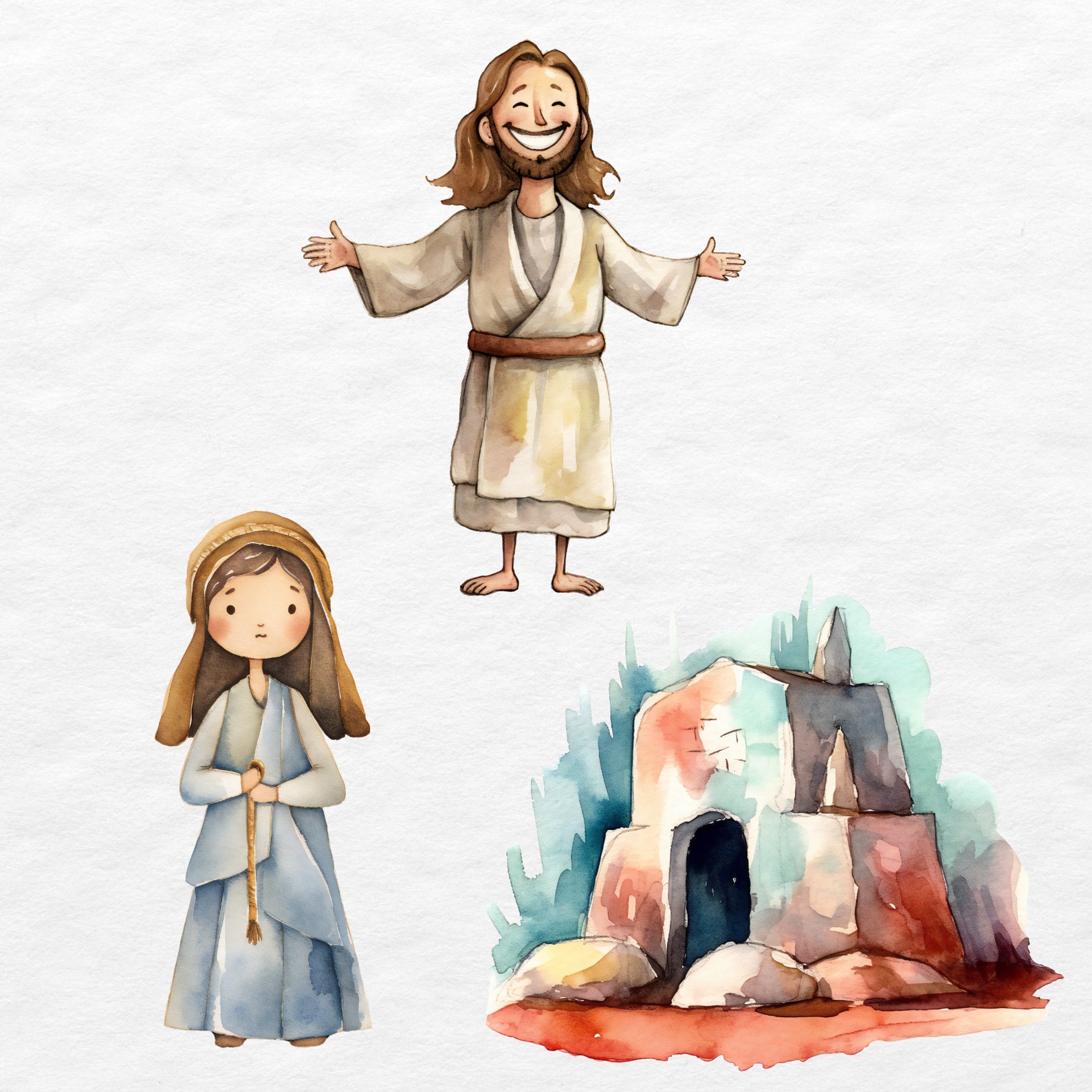 Christian Easter Clipart, Jesus Png Easter Watercolor Digital Download ...
