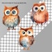 Owl Png Clipart Watercolor Bundle Digital Download Commercial Use, Cute ...