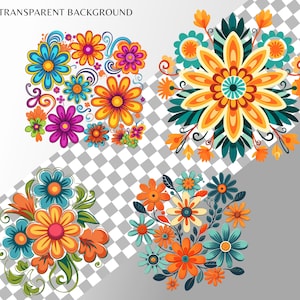 70s Retro Clipart Bundle | Vintage Groovy Clipart Png | Boho Hippie ...