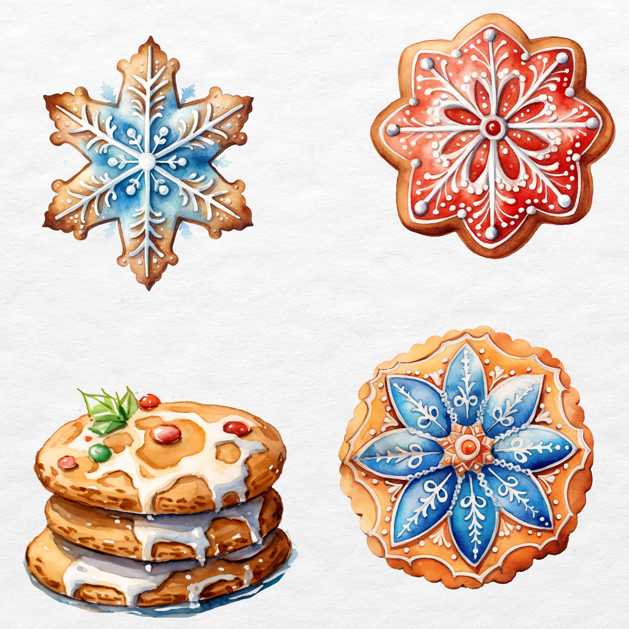 Christmas Cookies Clipart Bundle Png Christmas Clipart - Etsy