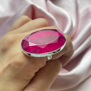 Ruby Ring 925 Sterling Silver Ring Handmade Silver Jewelry Gemstone ...