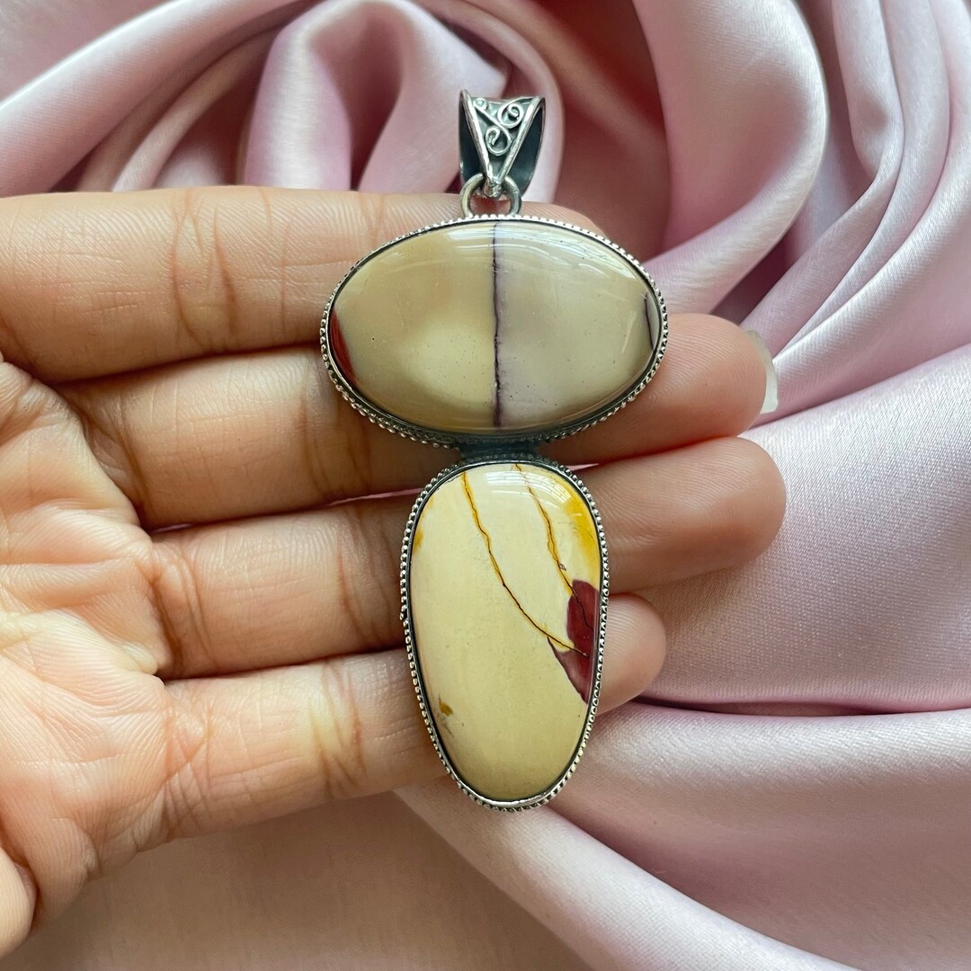 Mookaite Pendant With Silver Chain Necklace 925 Sterling Silver Pendant ...