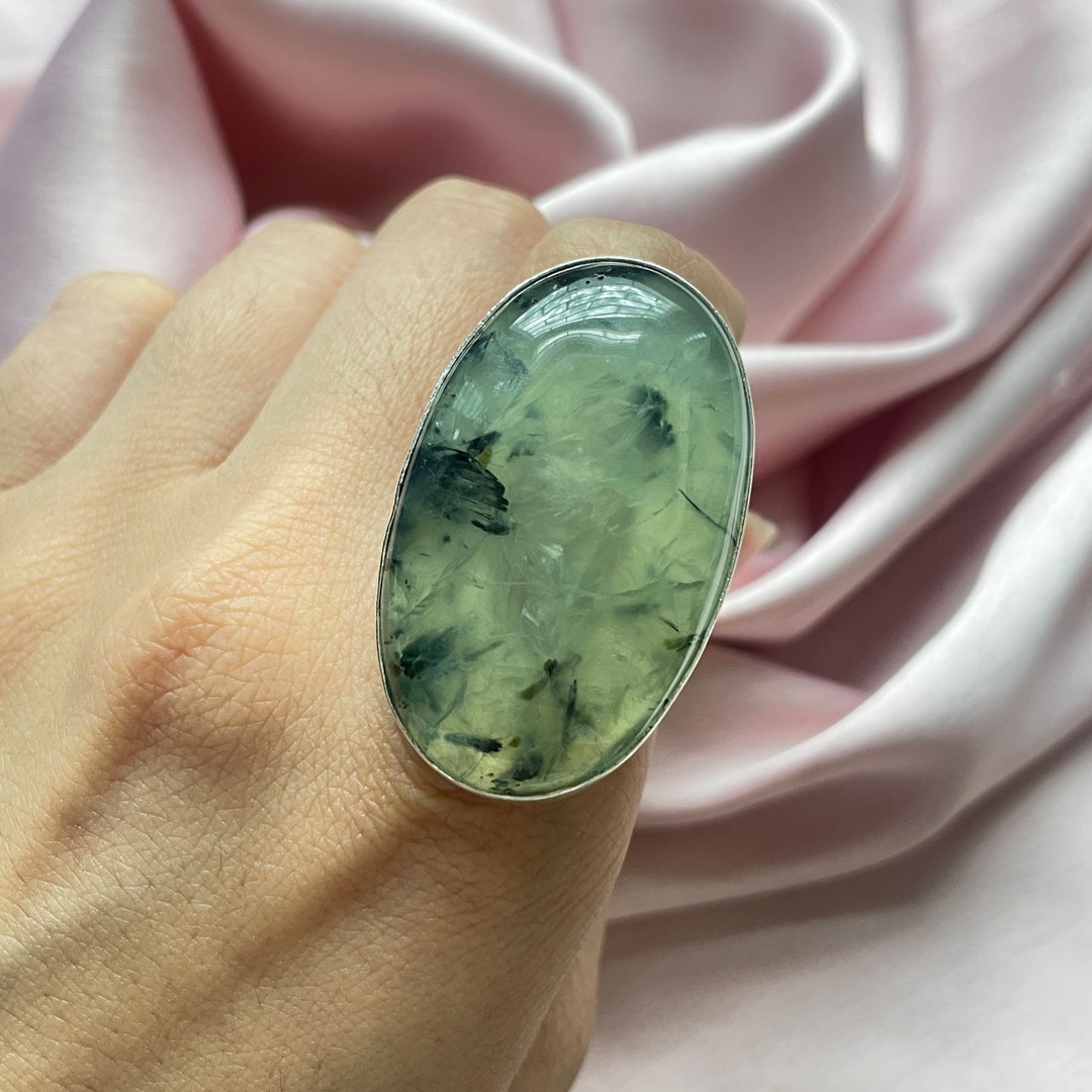 Prehnite Ring 925 Sterling Silver Ring Handmade Silver Jewelry Gemstone ...