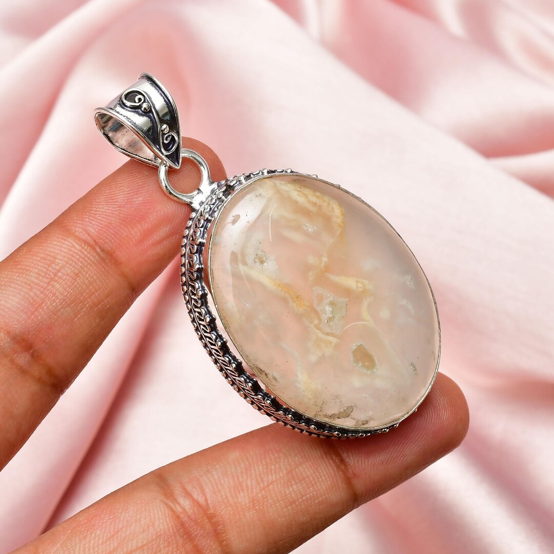 Russian Dendrite Pendant With Silver Chain Necklace 925 Sterling Silver ...