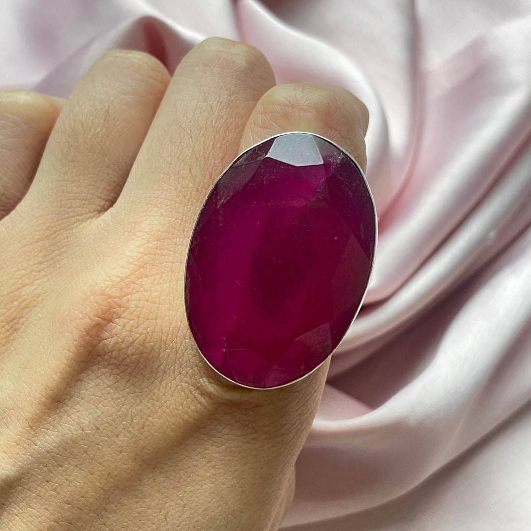 Ruby Ring 925 Sterling Silver Ring Handmade Silver Jewelry Gemstone ...
