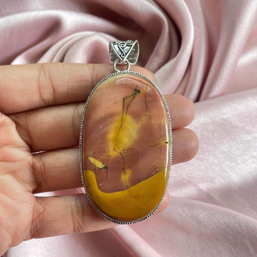 Mookaite Pendant With Silver Chain Necklace 925 Sterling Silver Pendant ...